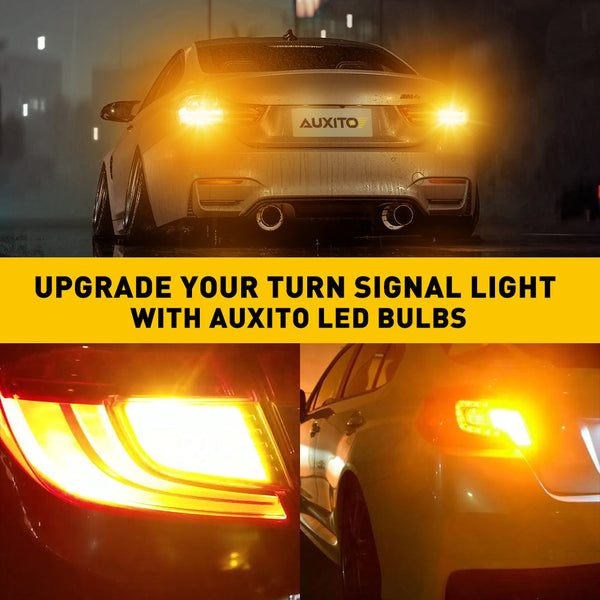 1156 LED Bulbs Amber Turn Signal Light, Super Bright Unique 1:1 Design ...