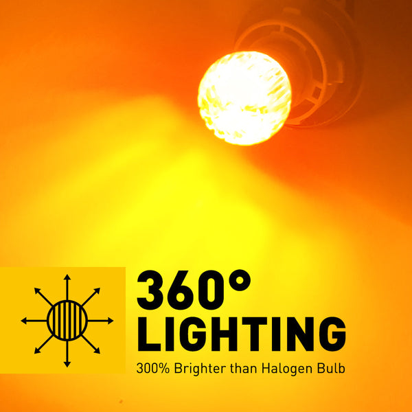 1156 LED Bulbs Amber Turn Signal Light, Super Bright Unique 1:1 Design ...