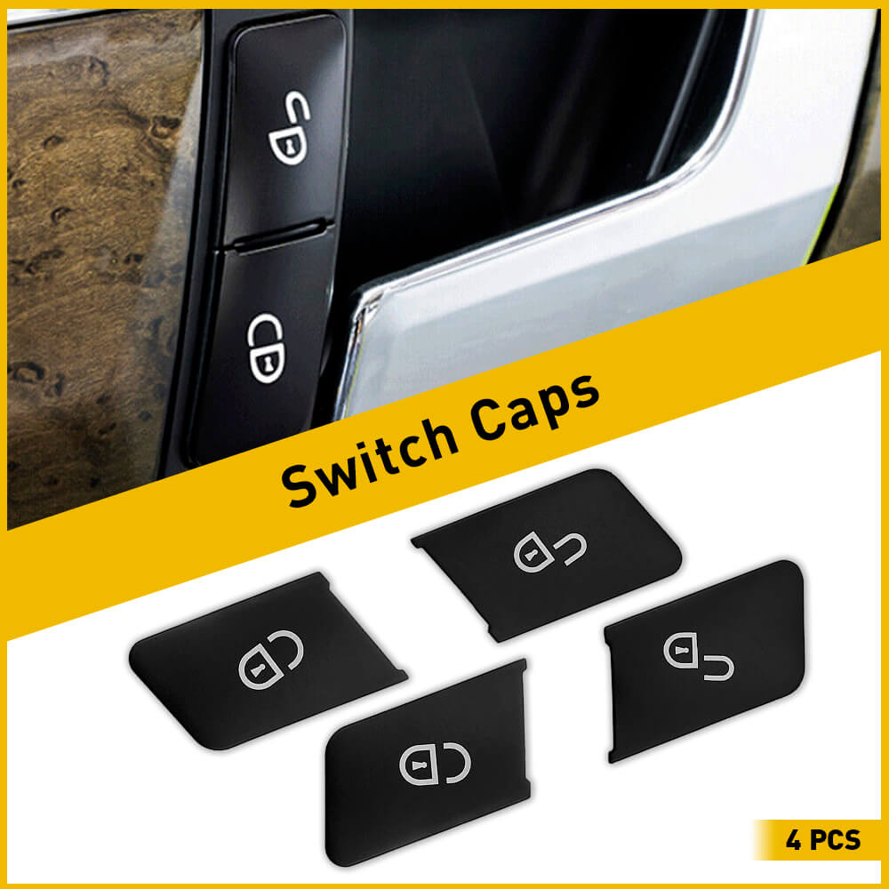 4PCS Master Window Switch Button Cover Cap For Mercedes-Benz C-Class W ...