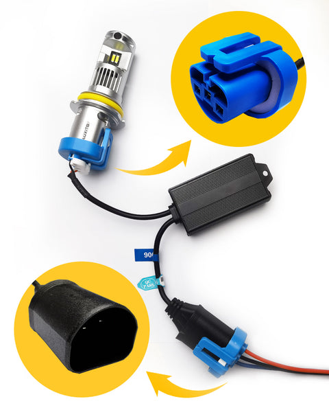 9007 HB5 Canbus Decoder Anti-Flicker Harness LED Bulbs Decoder Error F ...