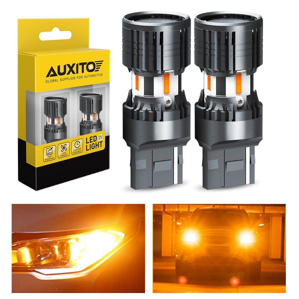 AUXITO CANBUS 7440 LED Bulbs Amber Yellow 4000 Lumens for Turn Signal