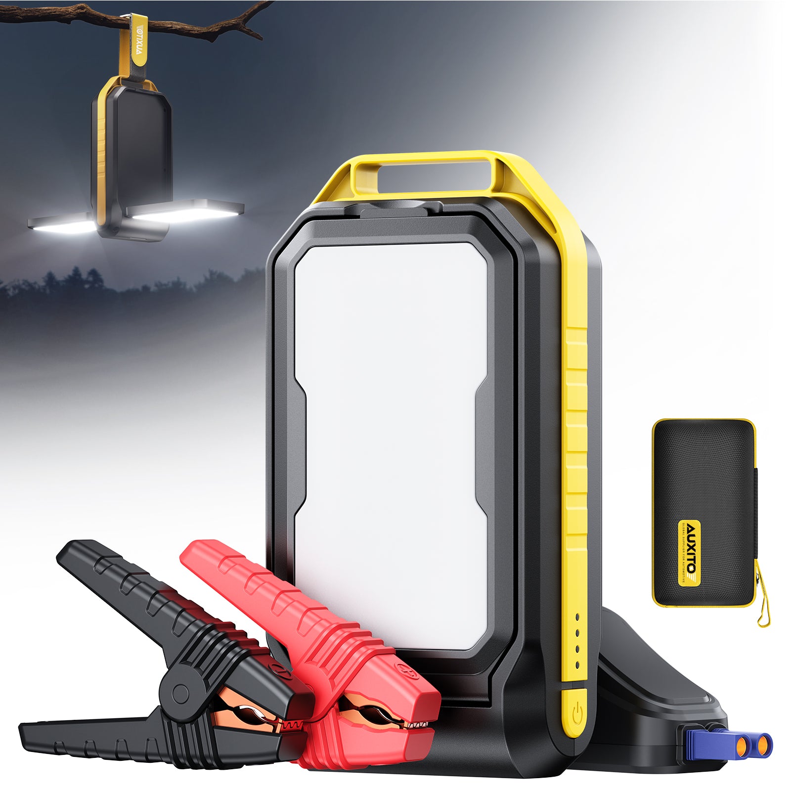 AUXITO Portable-Battery Jumper Box with Dual-Panel 4000LM LED Outdoor