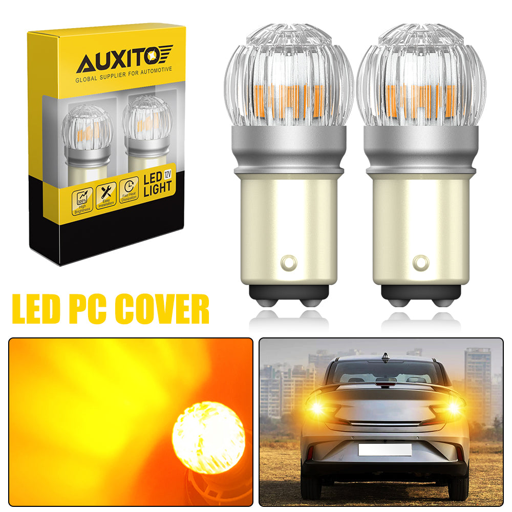 AUXITO Upgraded 1157 LED Bulbs Amber Yellow Turn Signal Light, Super B
