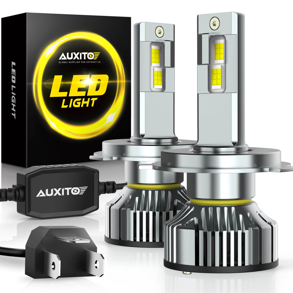 Brightest H4 LED Headlight Bulb 120W 24000 Lumens 6500K White 9003 Mot ...