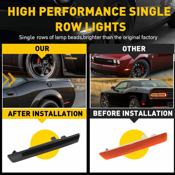 Full LED Side Marker Lights for 2018-2022 Dodge Challenger SRT, R/T Wi ...