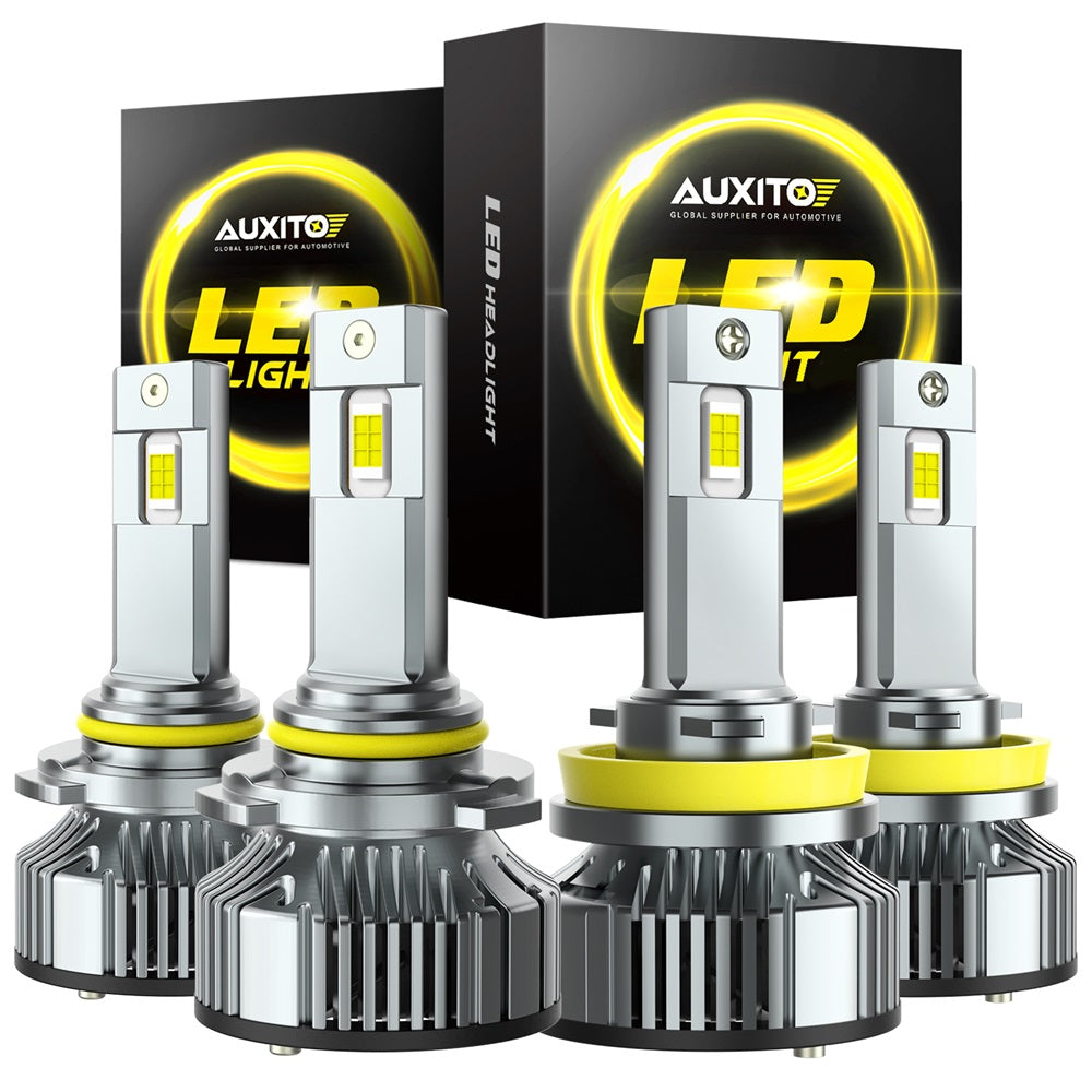 AUXITO Y19 Series 9005/HB3 H11/H9/H8 LED Headlight Bulbs Combo Convers