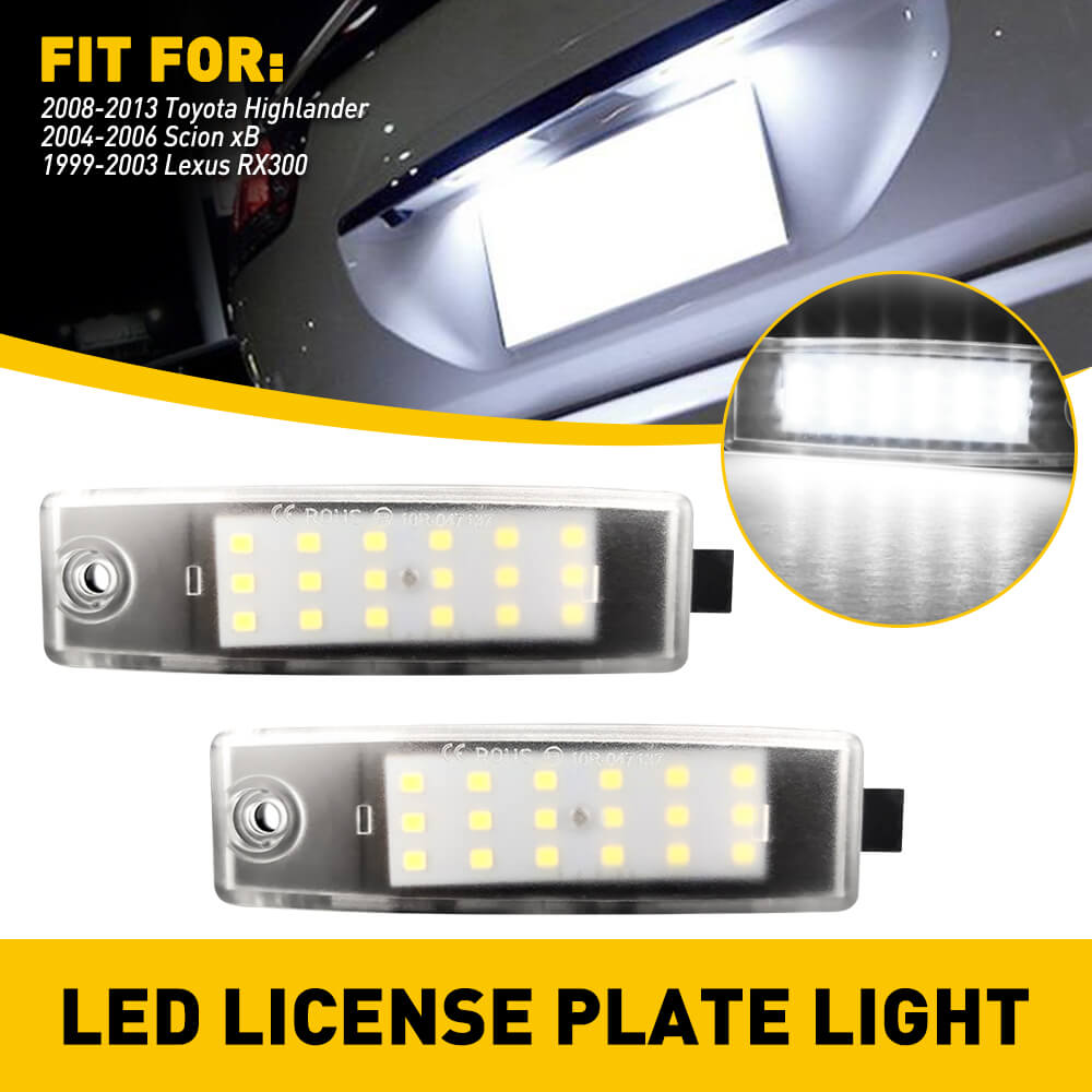 LED License Plate Lights Tag Light Lamp Assembly for 2008-2013 Toyota ...