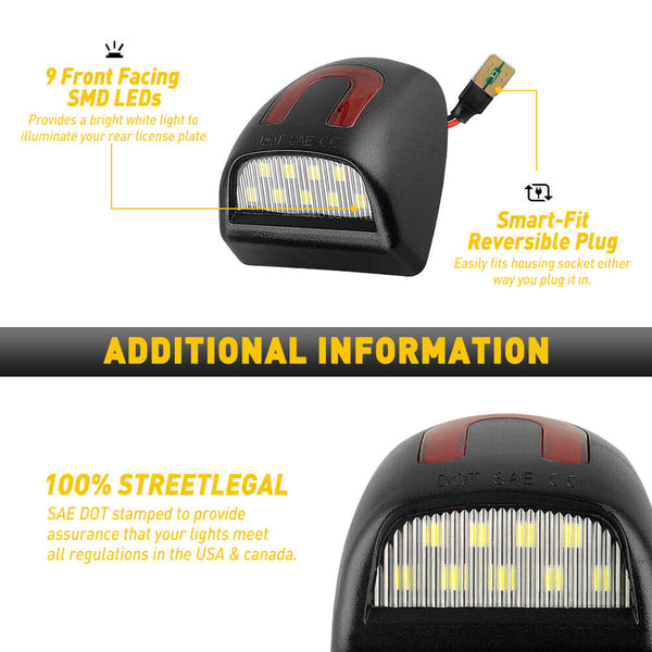 LED License Plate Lights Tag Light Lamp Assembly for Chevy Silverado S ...