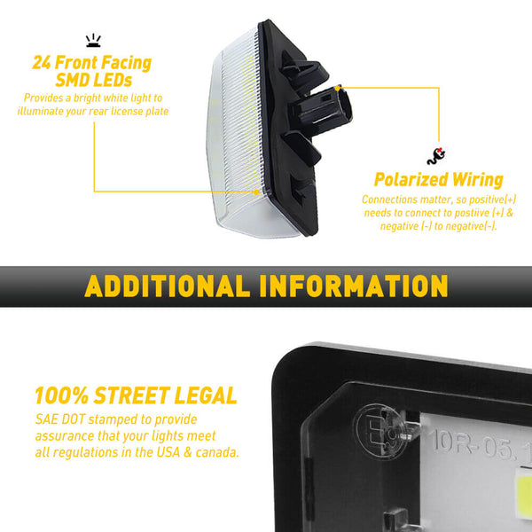 LED License Plate Lights Tag Light Lamp Assembly for Toyota, Lexus, Sc ...