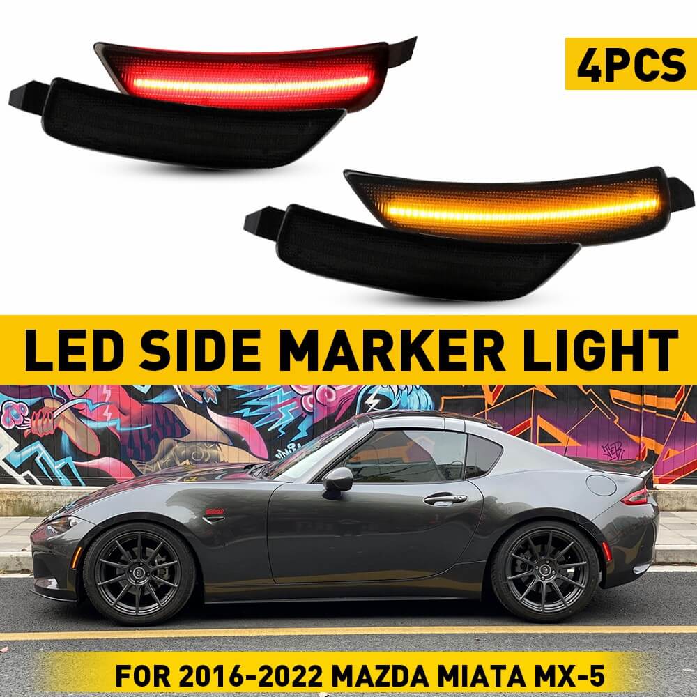 LED Side Marker Light For 2016-2022 Mazda Miata MX-5, Front & Rear Bum ...