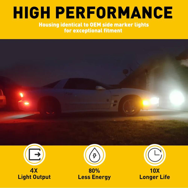 LED Side Marker Lights for 1998-2002 Pontiac Firebird Smoke Shell Fron ...