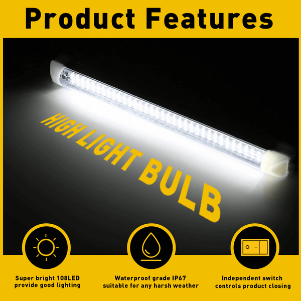 12V 108pcs LED Interior Light Bars for Truck Van Bus Caravan with ON/O ...