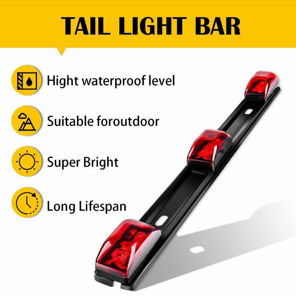 14.17inch Red Led Truck Tail Lights Kit Bar with Stainless Steel Brack ...