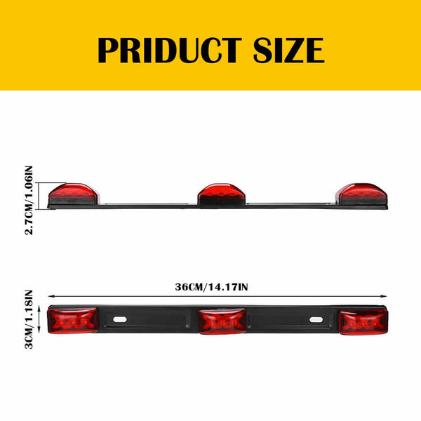 14.17inch Red Led Truck Tail Lights Kit Bar with Stainless Steel Brack ...