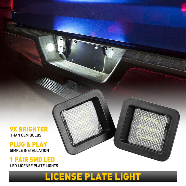 LED License Plate Lights Tag Light Lamp Assembly for 2015-2021 Ford F ...