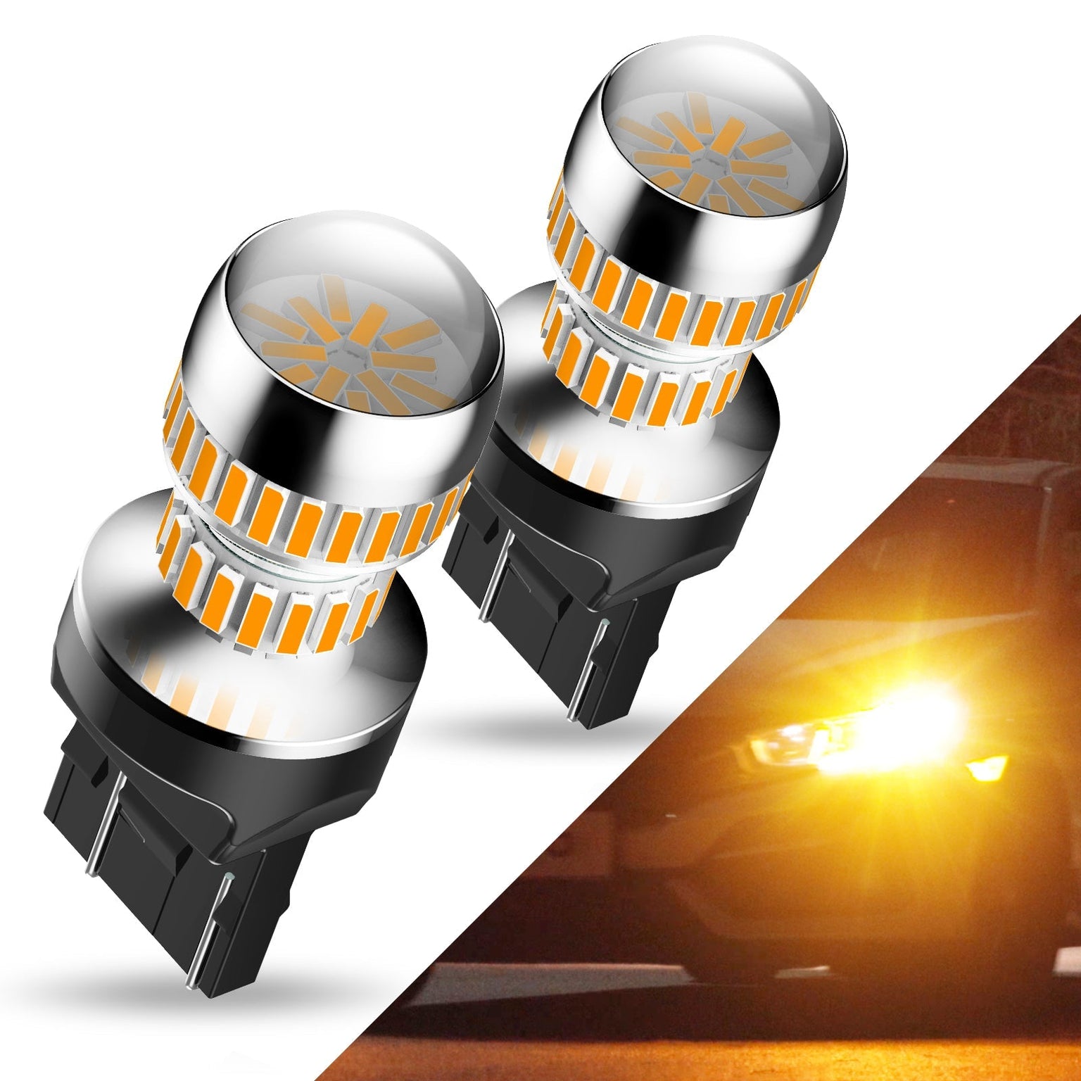 AUXITO Amber Yellow LED Turn Signal Light for Front/Rear Turn Signal ...