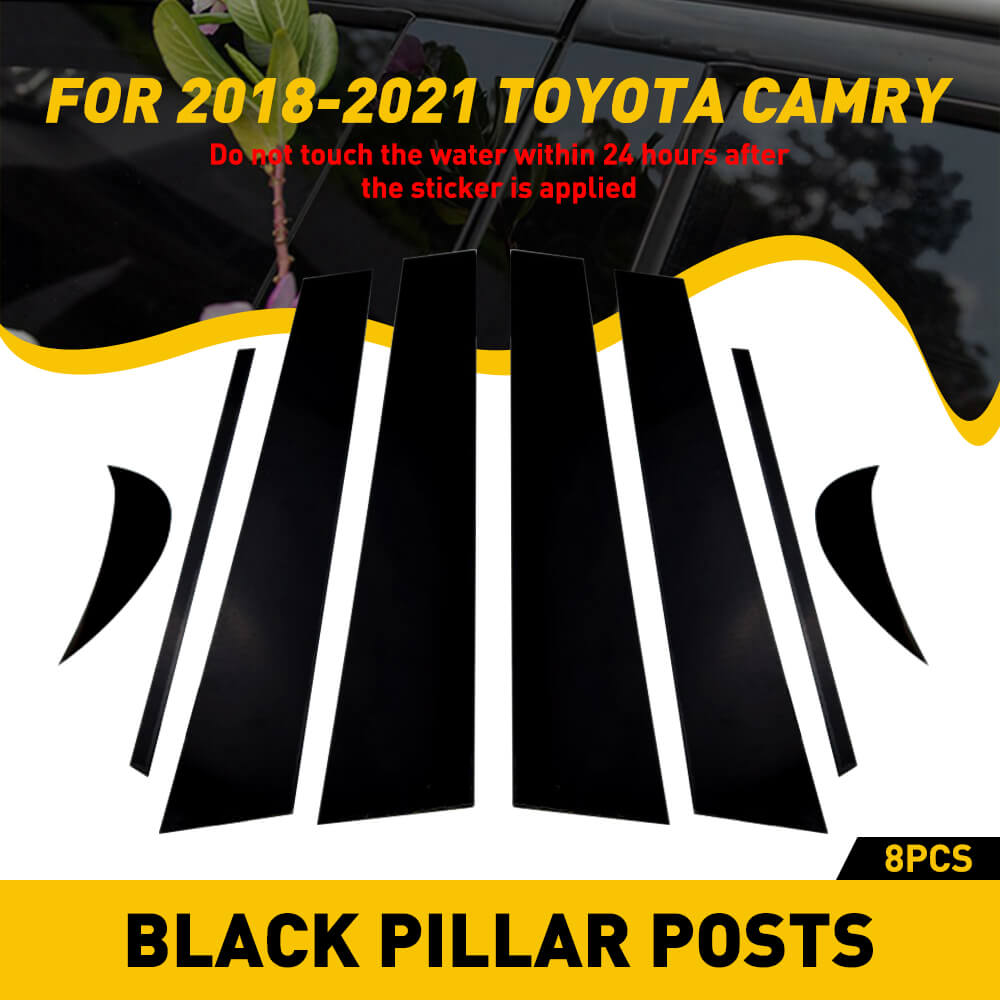 8Pcs Car Window B Pillar Post Trim Passenger Side Glossy Black Trim Co ...