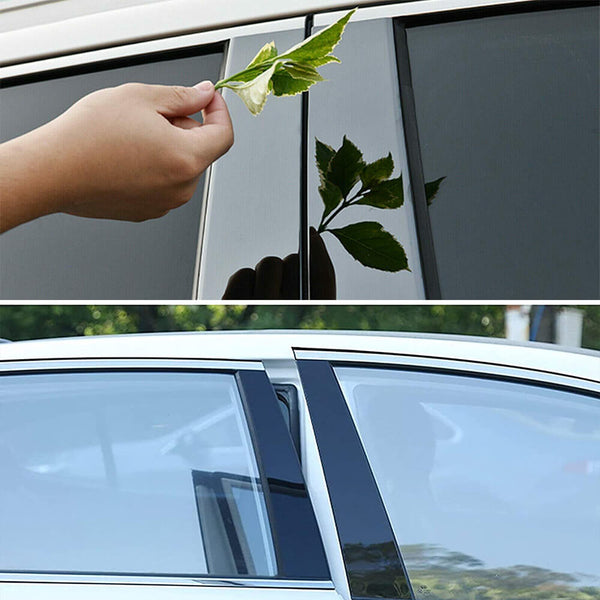 8Pcs Car Window B Pillar Post Trim Passenger Side Glossy Black Trim Co ...