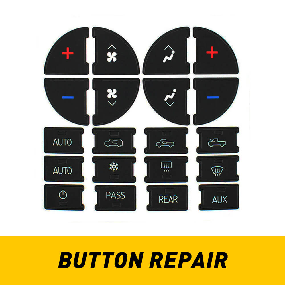 AC/Radio Dash Button Repair Kit, Fixing Ruined Faded Buttons Sticker F ...