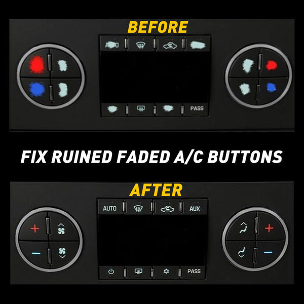 AC/Radio Dash Button Repair Kit, Fixing Ruined Faded Buttons Sticker F ...