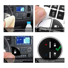 AC/Radio Dash Button Repair Kit, Fixing Ruined Faded Buttons Sticker F ...