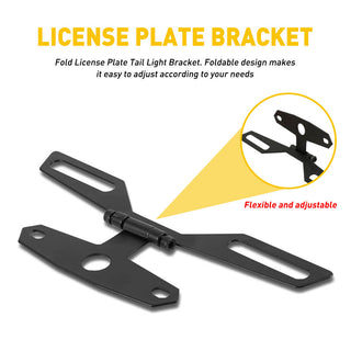 Adjustable Motorcycle License Plate Bracket-Universal Fold License Pla ...