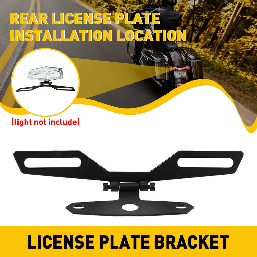 Adjustable Motorcycle License Plate Bracket-Universal Fold License Pla ...