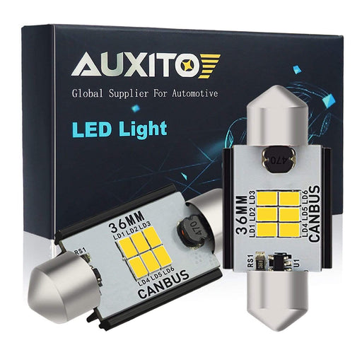 AUXITO 6418 LED Bulb 36mm Festoon White LED Bulb Dome Map Trunk Licens