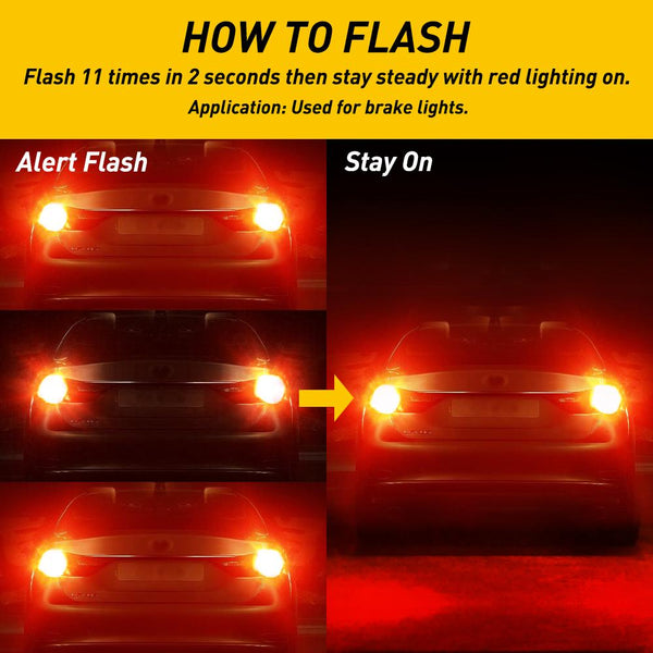 7443 LED Bulb Red Extremely Bright 48-SMD 4014 LED Chipsets 7440 7441 ...