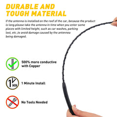 Black Universal Antenna Toppers Waterproof PVC Rubber Retrofit Antenna ...