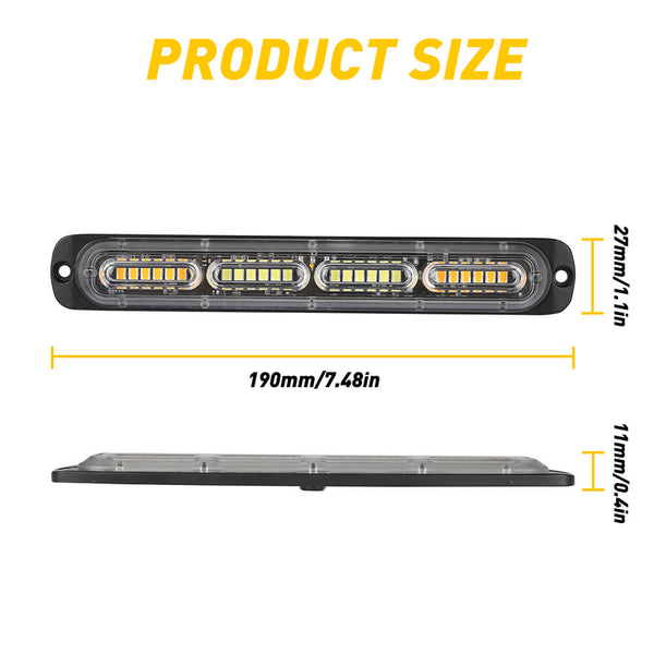 Emergency LED Strobe Lights, 18 Flash Modes Flashing Strobe Light Bar ...