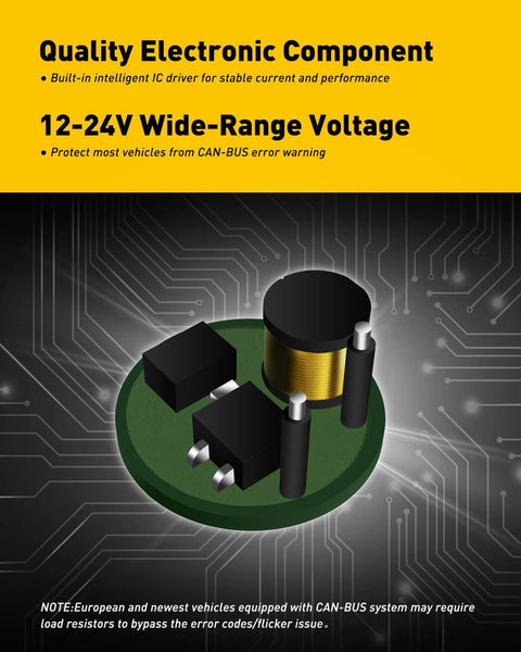 9145 LED Bulb H10/9140 LED Fog Light Bulbs, 3600 Lumens, Max 80W 6500K ...