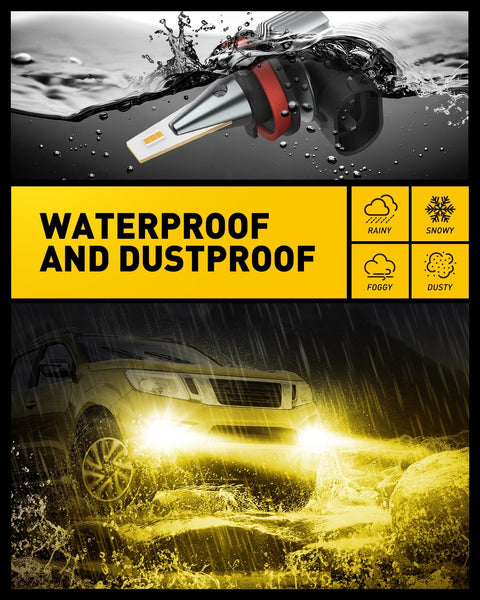 H11 LED Fog Light Bulb, 3000K Golden Yellow Light, Super Penetration ...