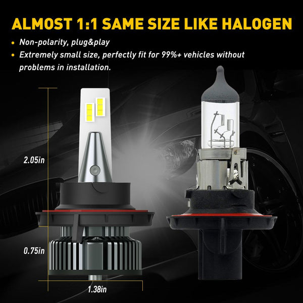 H13 LED Bulb, 16000LM Dual Beam LED Bulbs - AUXITO