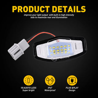 LED License Plate Lights Tag Light Lamp Assembly for 00-17 Honda Model ...