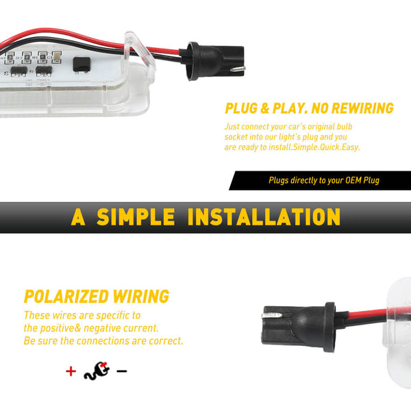 LED License Plate Lights Tag Light Lamp Assembly for Ford and Lincoln ...