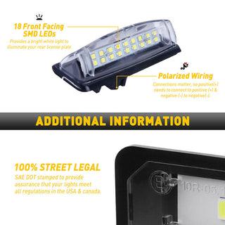 LED License Plate Lights Tag Light Lamp Assembly for Toyota, Lexus Mod ...