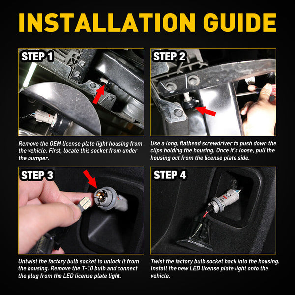 LED License Plate Lights Tag Light Lamp Assembly for Toyota 16-21 Taco ...