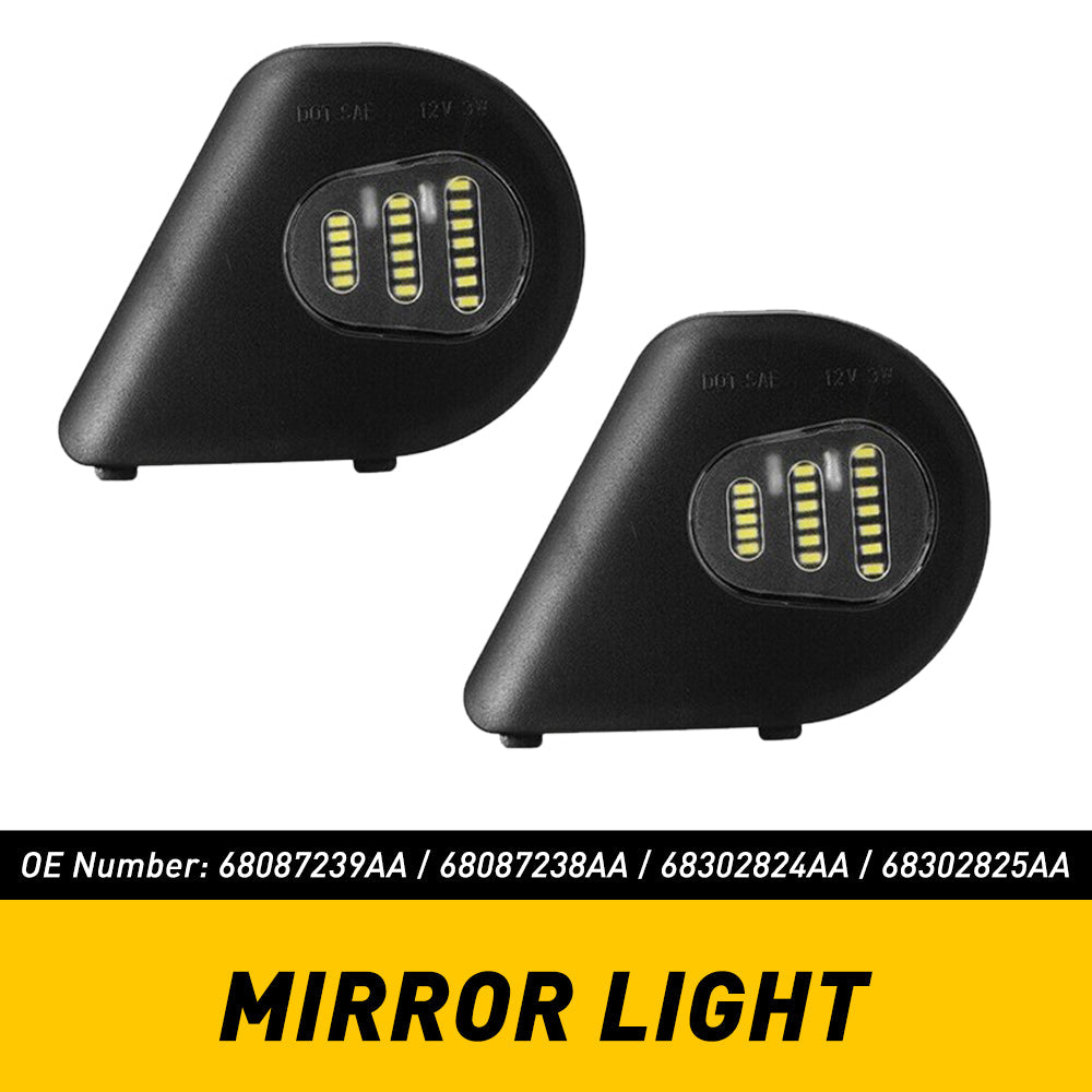 LED Side Mirror Puddle Lamps Assembly for 2010-2019 Dodge Ram 1500 2500 ...