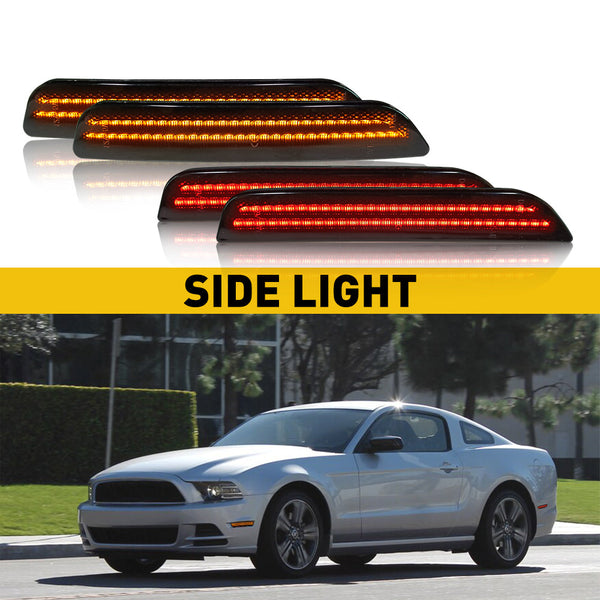 Smoke Lens White LED Side Marker Lights for 10-14 Ford Mustang — AUXITO