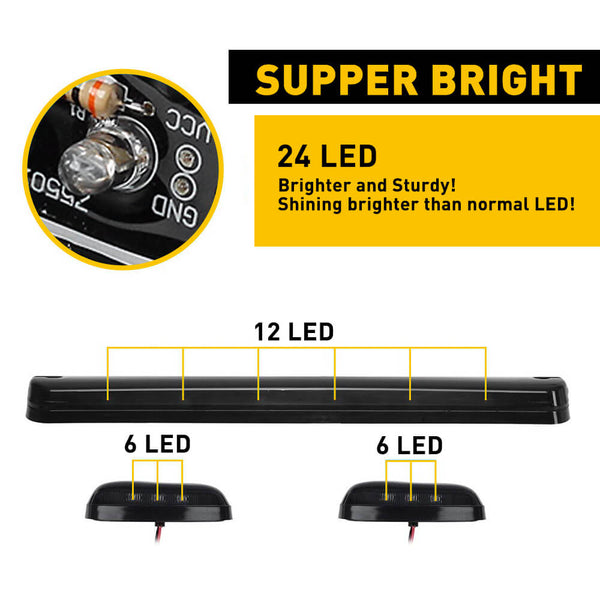 Smoked Len LED Truck Cab Light Kit Fits 07-21 Silverado and Sierra 250 ...