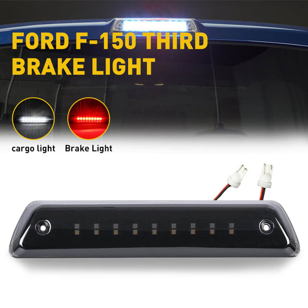 2009-2014 Ford F150 Full LED Third 3rd Brake Light - Smoked Shell — AUXITO