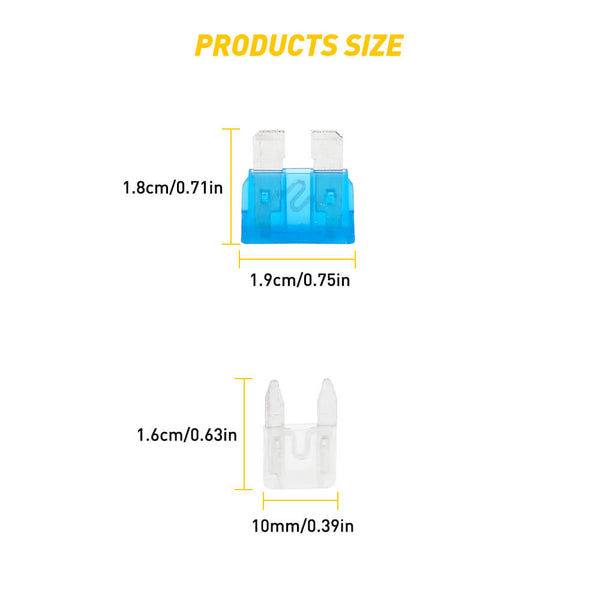 Standard & Mini Size 220 PCS Universal Car Fuses Kit, 12-Way Blade Car ...