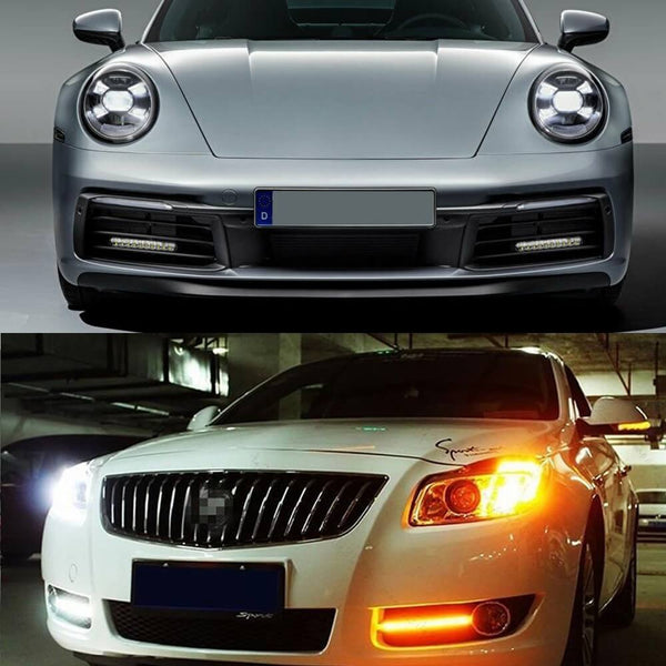 Universal LED Daytime Running Lights DRL Kit White Light with Amber Tu ...