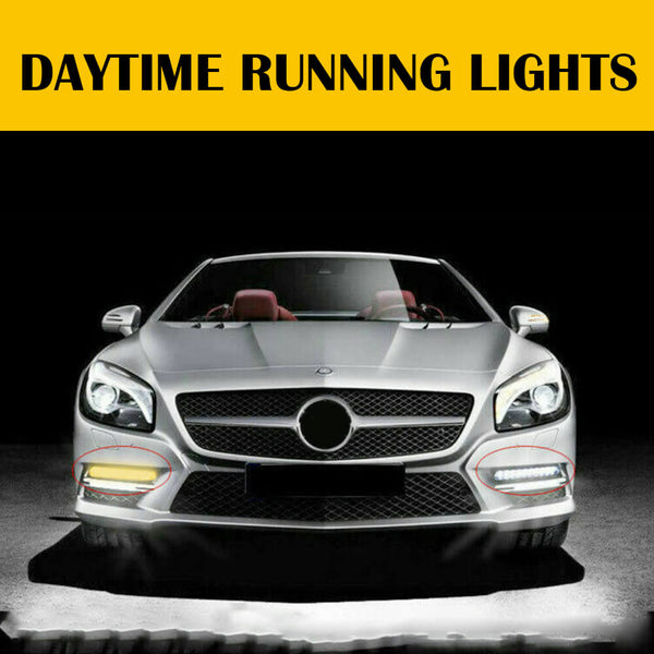 Universal LED Daytime Running Lights DRL Kit White Light with Amber Tu ...