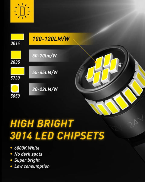 194 LED Bulb, 6000K White for Car LED Interior Light license plate lig ...